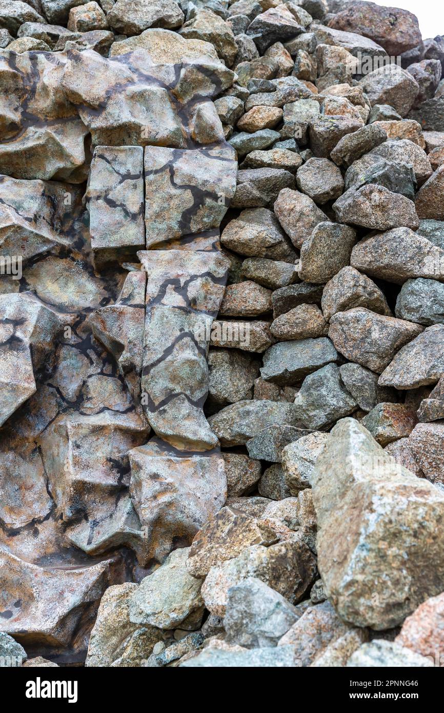Swiss military bunker for national defence, camouflaged in a boulder ...