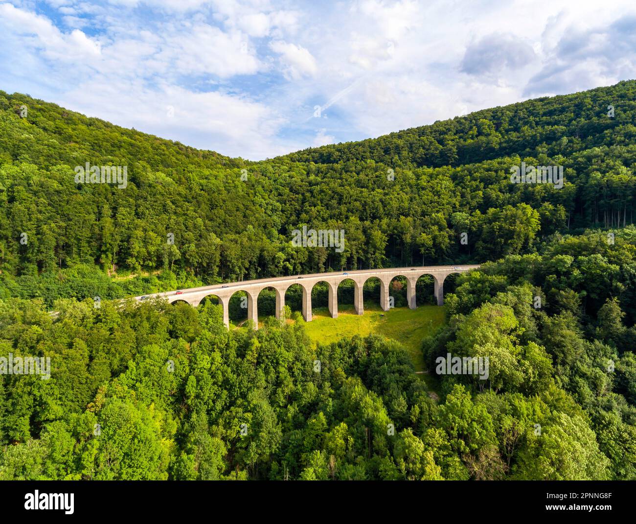 Alb ascent of the A8 motorway to the Swabian Alb, the 371-metre-long ...