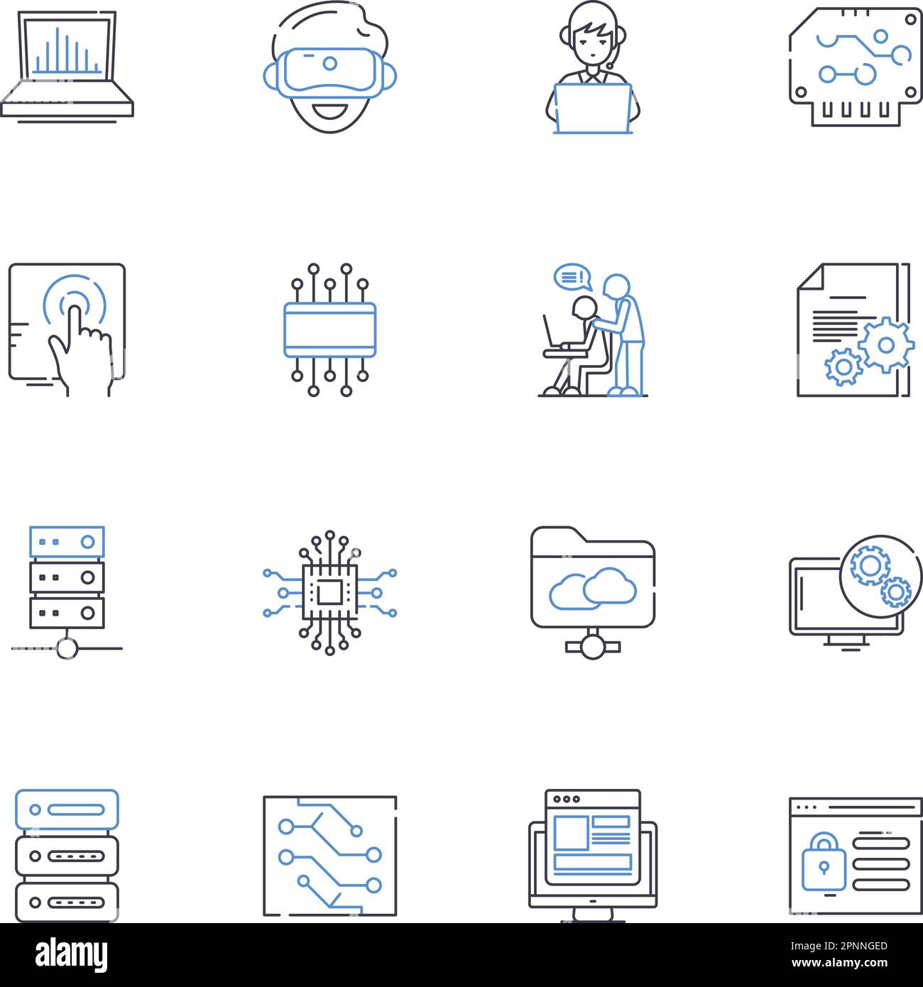 Webpage Line Icons Collection Interactivity Navigation Design Responsiveness Content Speed 