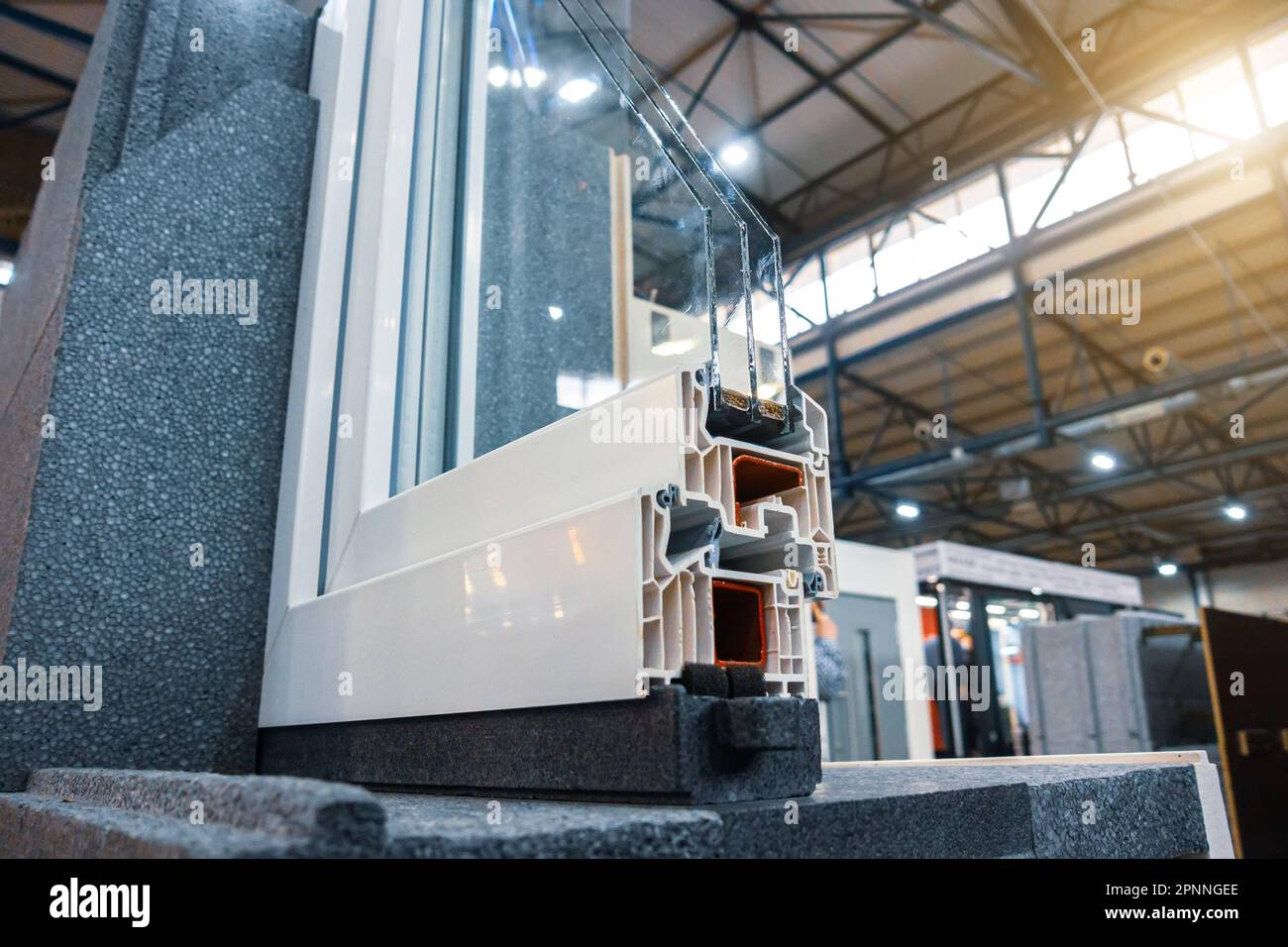 Sectional PVC window with triple glass Stock Photo - Alamy