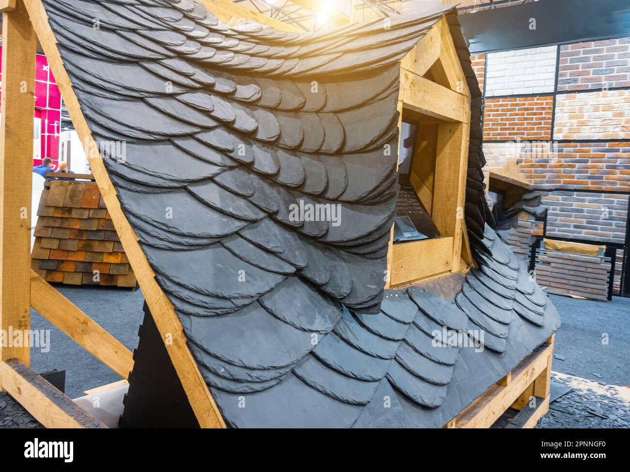 Slate roof. Slate roofs and facades Stock Photo - Alamy