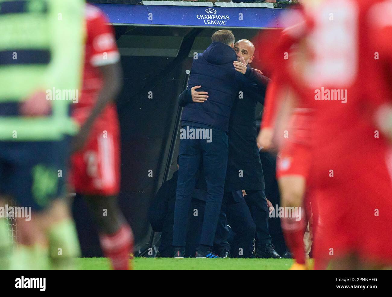 Munich, Apr 19, 2023. Trainer Thomas Tuchel (FCB), team manager ...