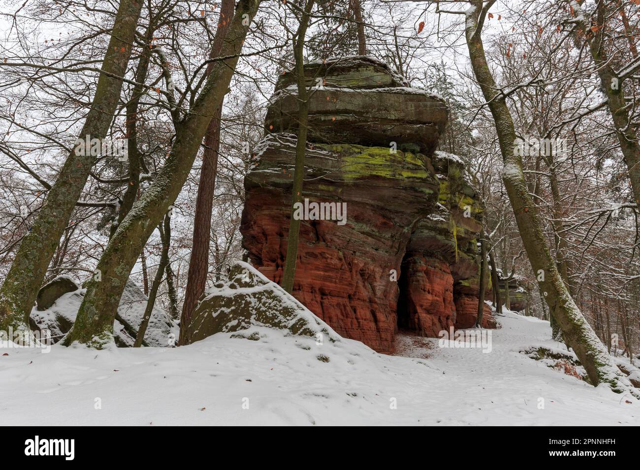 Natural monument, Altschlossfelsen, Eppenbrunn, Rhineland-Palatinate ...