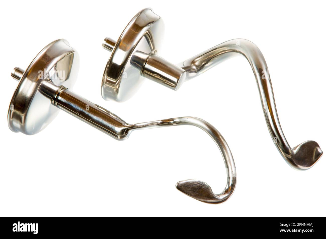 Tow isolated dough hooks for a kitchen machine Stock Photo - Alamy