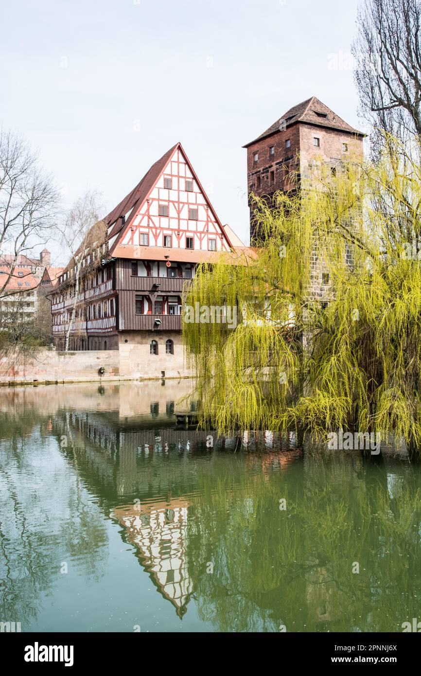 The Wasserturm (water tower) (built 13th century) and the Weinstadl ...