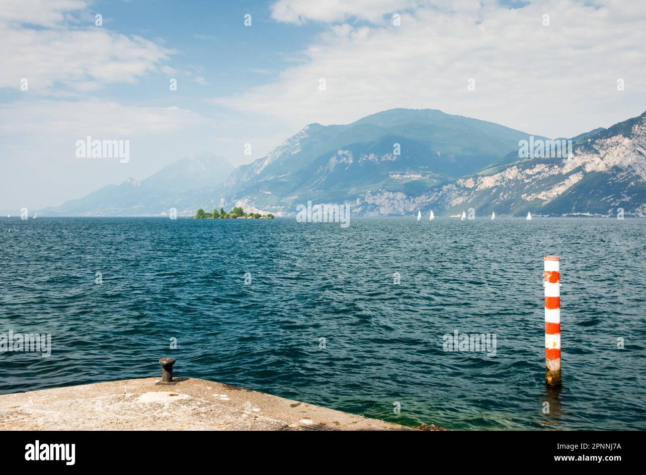 Bollard at Lake Garda Italy Stock Photo - Alamy