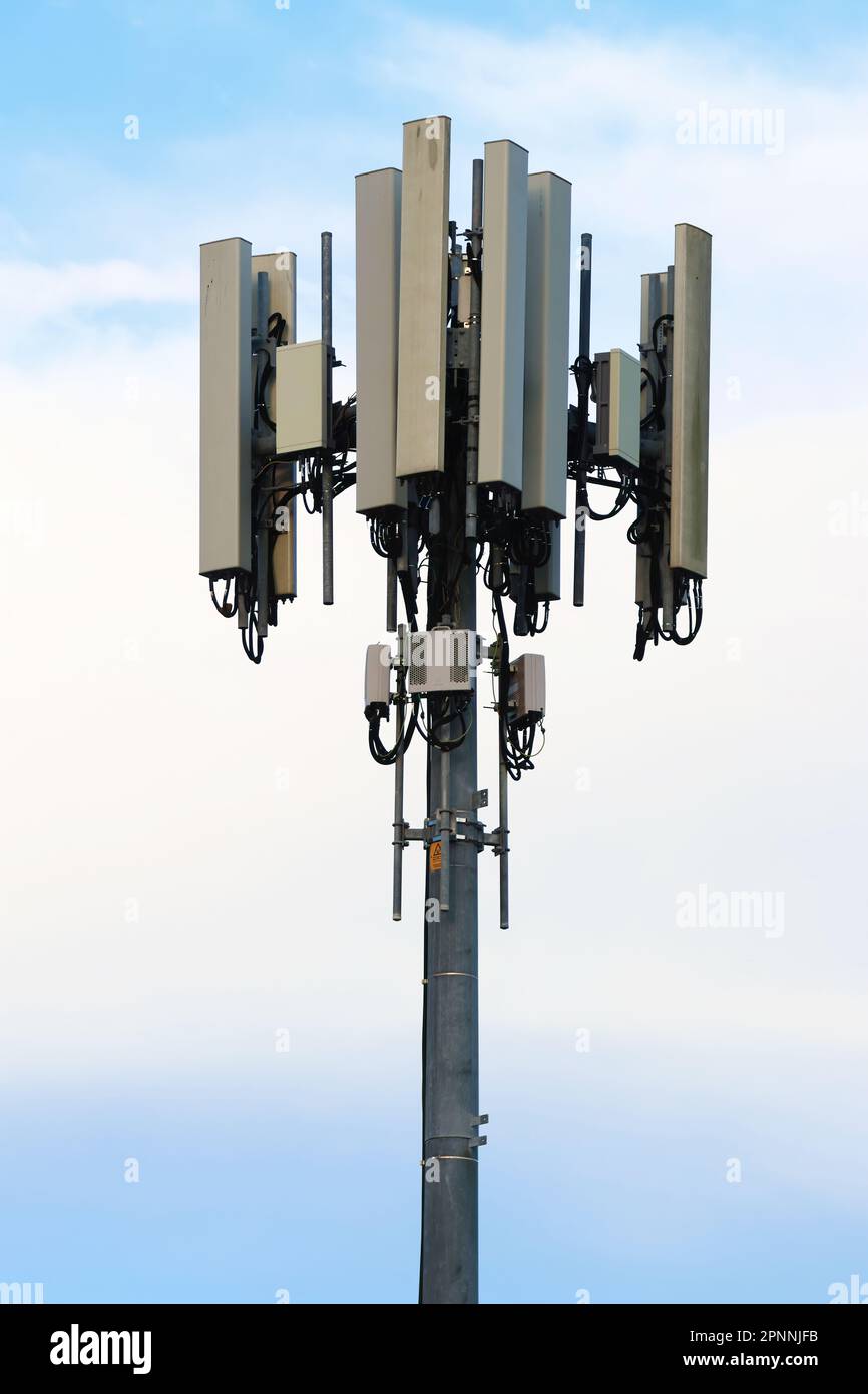 steel towers for communication equipment, cell tower on a tall pole ...