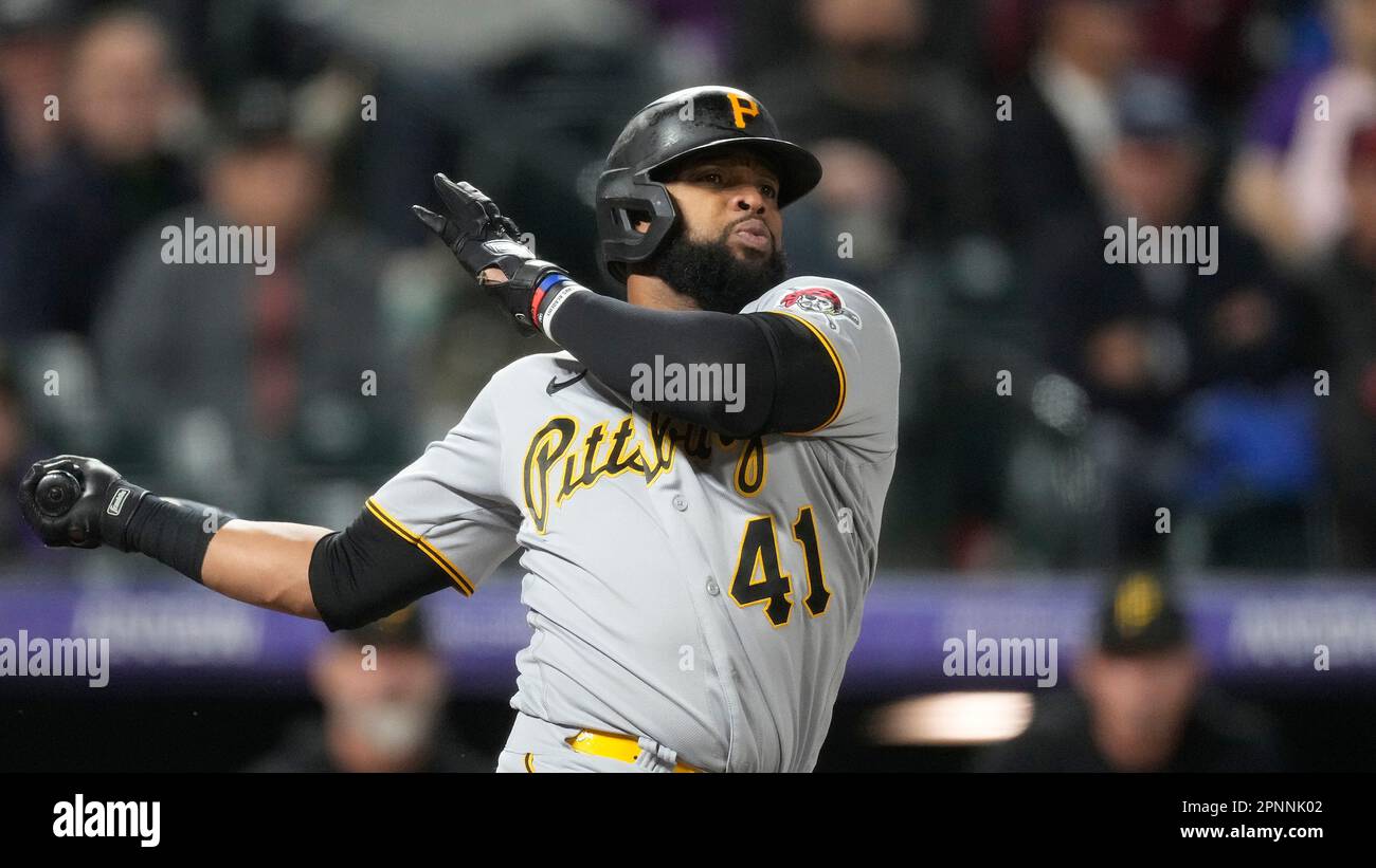 Pittsburgh Pirates first baseman Carlos Santana (41) in the seventh ...