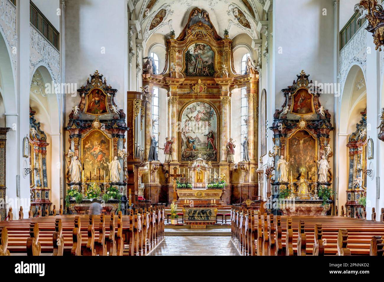 Benedictine monastery of St. Trudpert, interior view with altar, centre ...