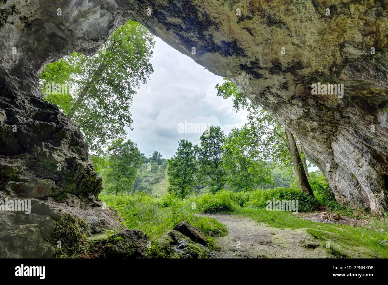 Hohlenstein-Stadel cave in the Swabian Alb, Eiszeit cave, site of the ...