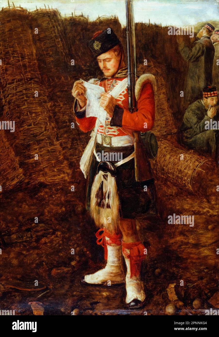 Sir John Everett Millais, News from Home, painting in oil on panel ...