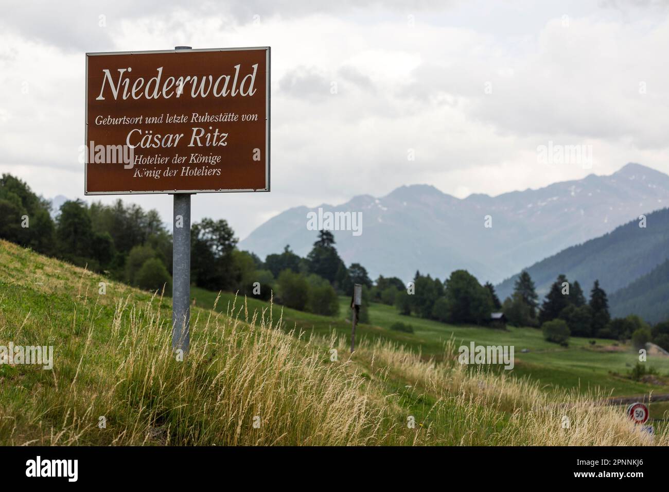 Village view of the mountain village of Niederwald, Cesar Ritz, also ...