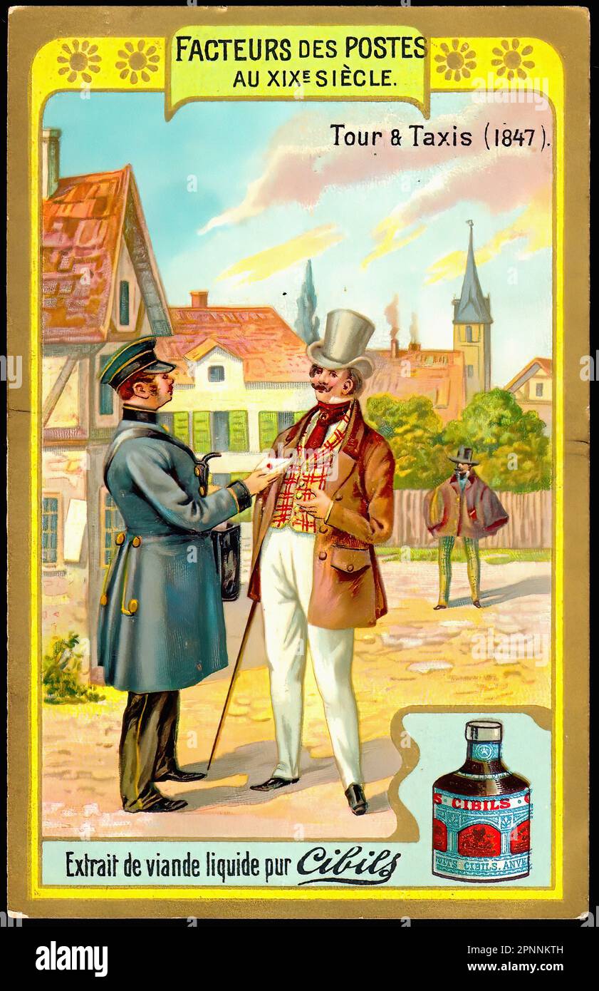 Belgian Postman - Vintage Dutch Postcard, Belle Epoque Era Stock Photo ...