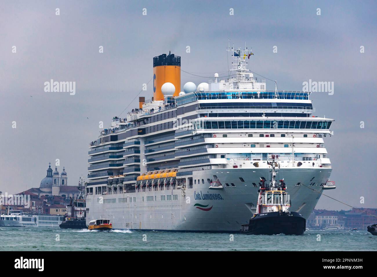 The cruise ship Costa Luminosa of the shipping company Costa Crociere ...