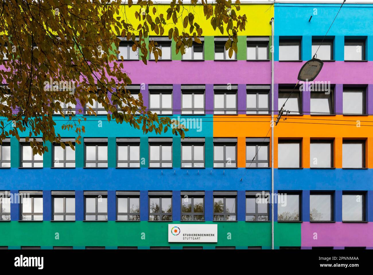 Colourful paint on the facade, Studierendenwerk student housing ...