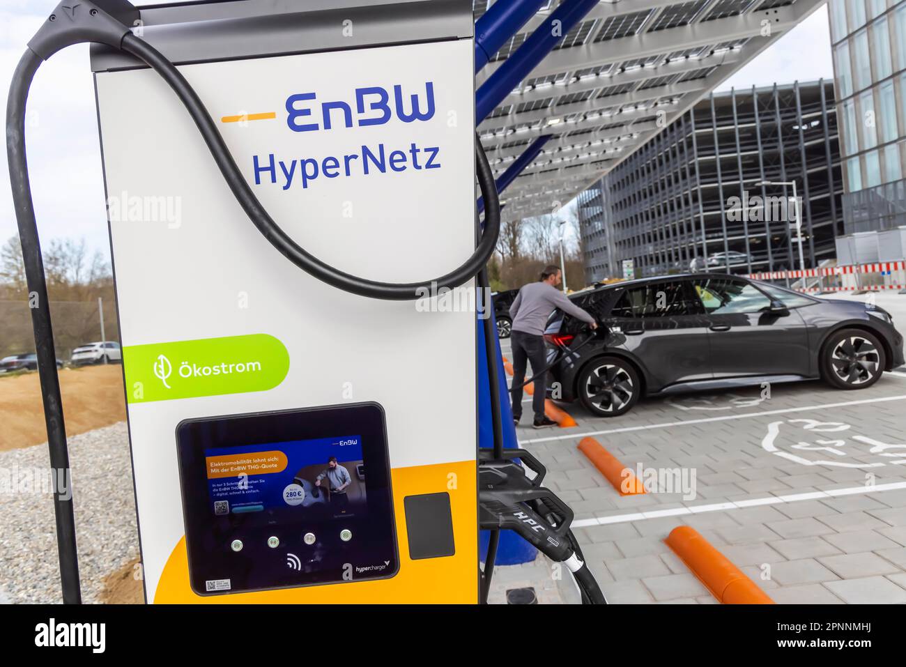 Fast charging park in the EnBW City, HyperNetz charging station for ...