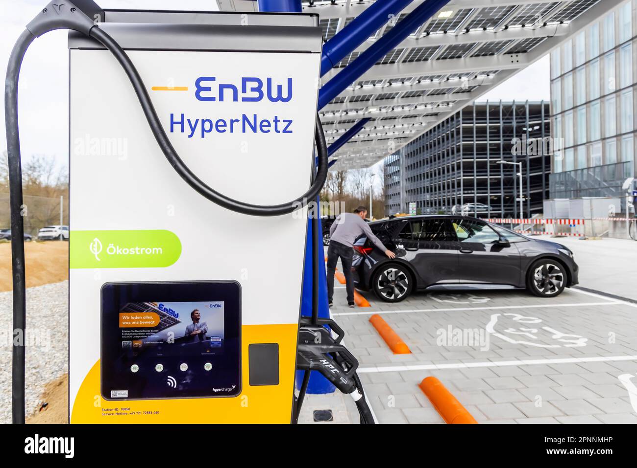 Fast charging park in the EnBW City, HyperNetz charging station for ...