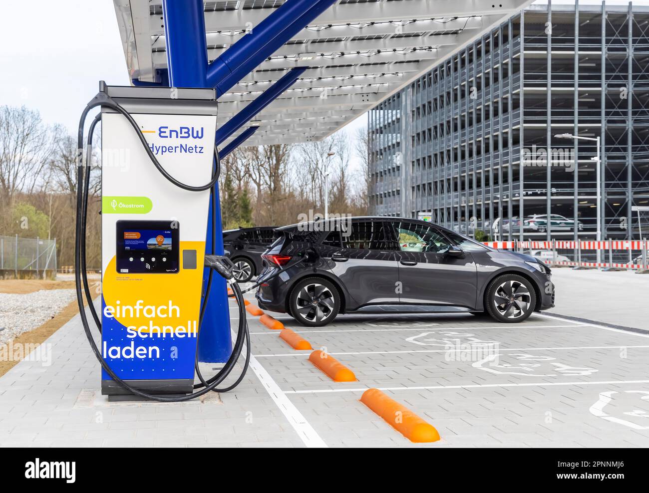 Fast charging park in the EnBW City, HyperNetz charging station for ...