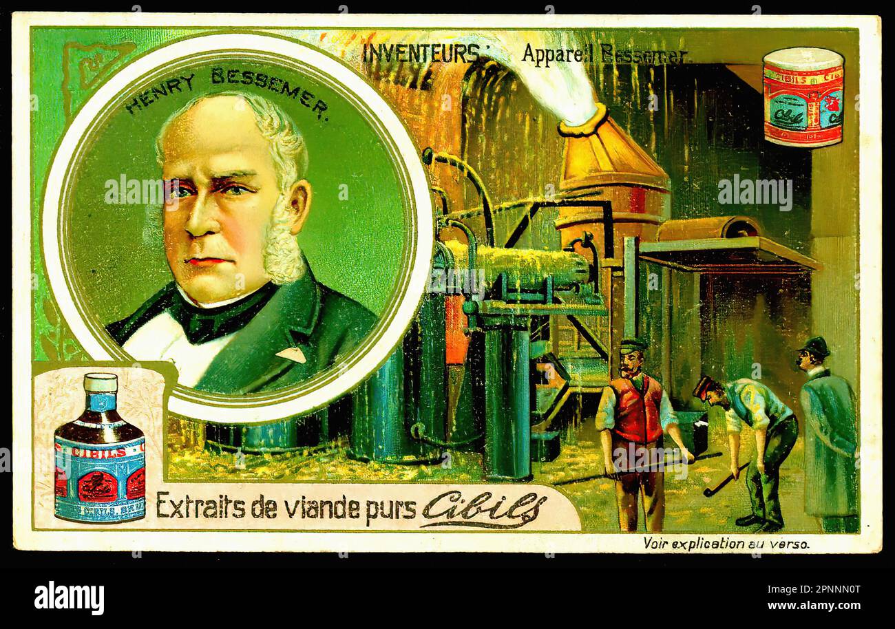 Henry Bessemer - Vintage Tradecard, Belle Epoque Era Stock Photo - Alamy