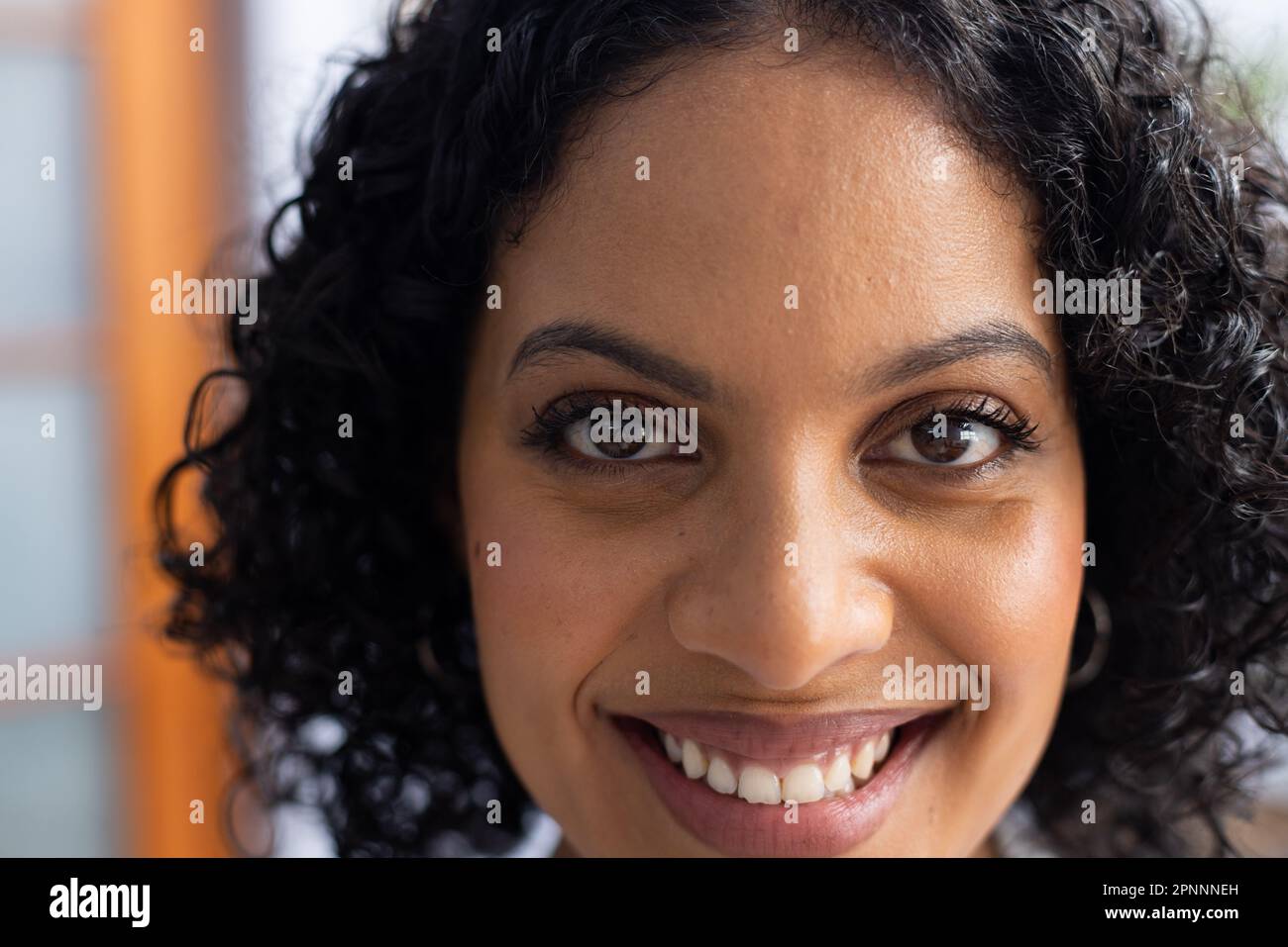 Portrait happy biracial female hi-res stock photography and images - Alamy