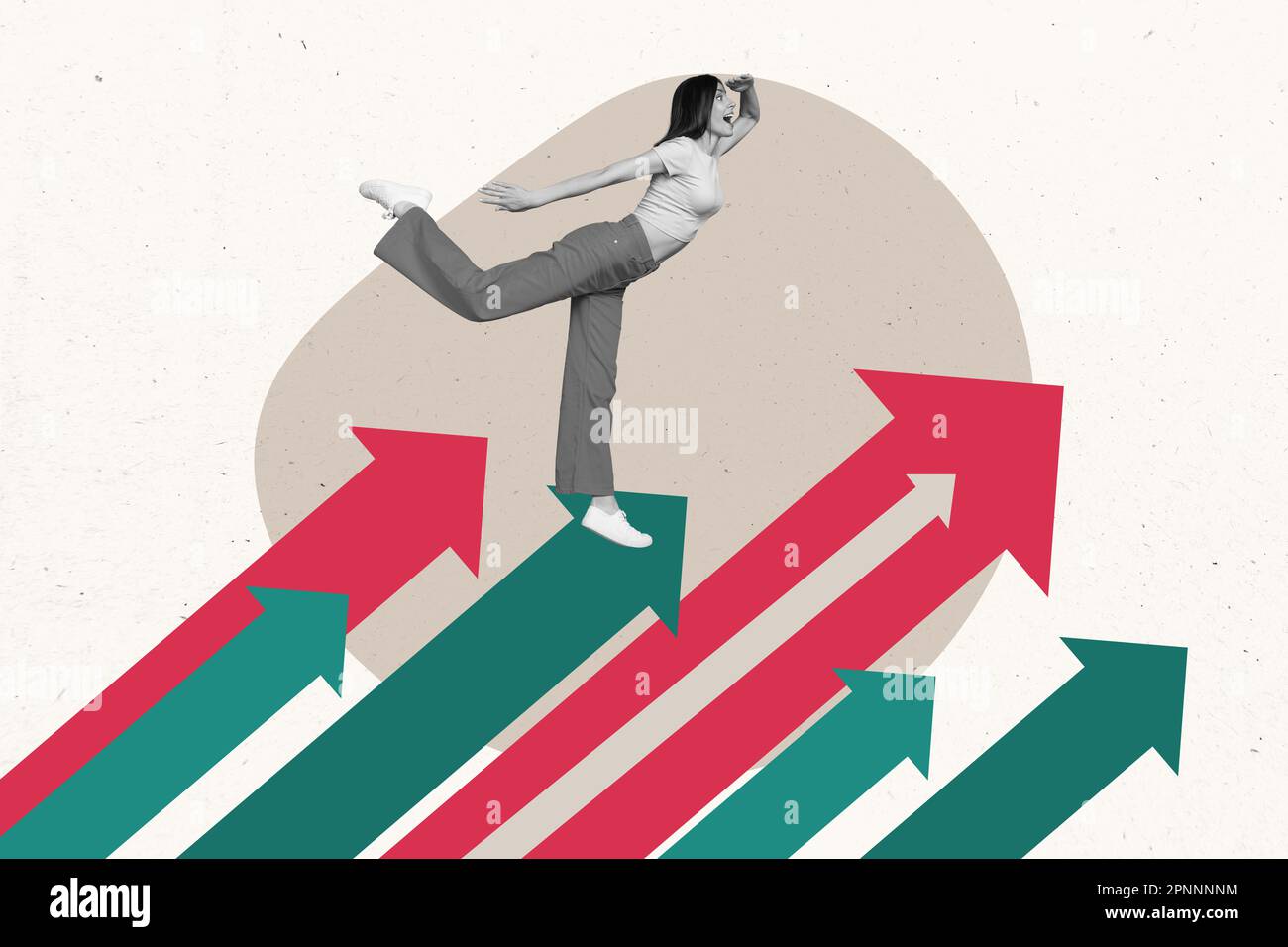 Collage picture of excited astonished black white colors mini girl look ...