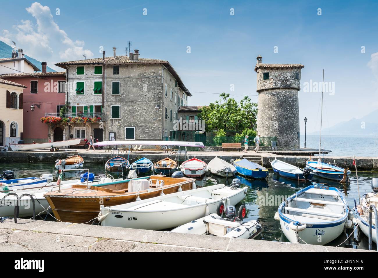 CASSONE, ITALY - JUNE 1: Marina in Lake Garda at Cassone, Italy on June ...