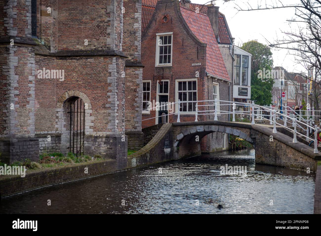 19 April 2023, Delft, Netherlands, Central area street with eateries ...