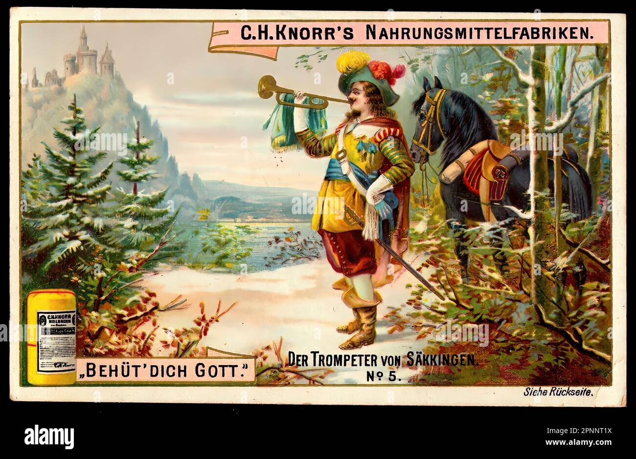 Der Trompeter von Säkkingen - Vintage German Tradecard Stock Photo - Alamy