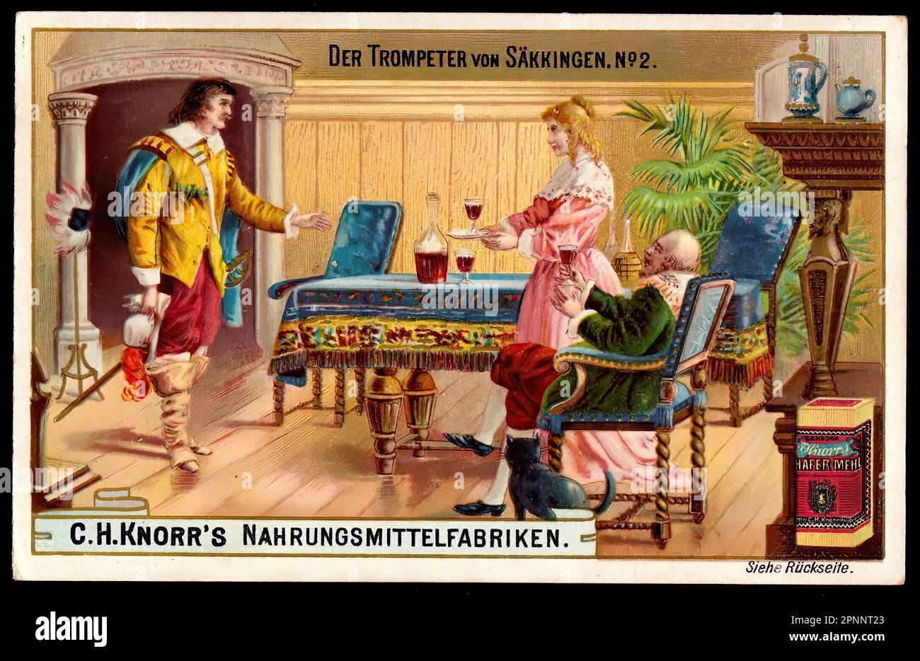 Der Trompeter von Säkkingen - Vintage German Tradecard Stock Photo - Alamy