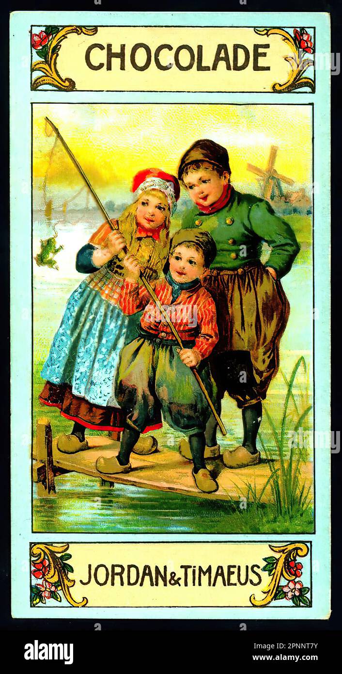 Dutch Children - Vintage German Tradecard Stock Photo - Alamy
