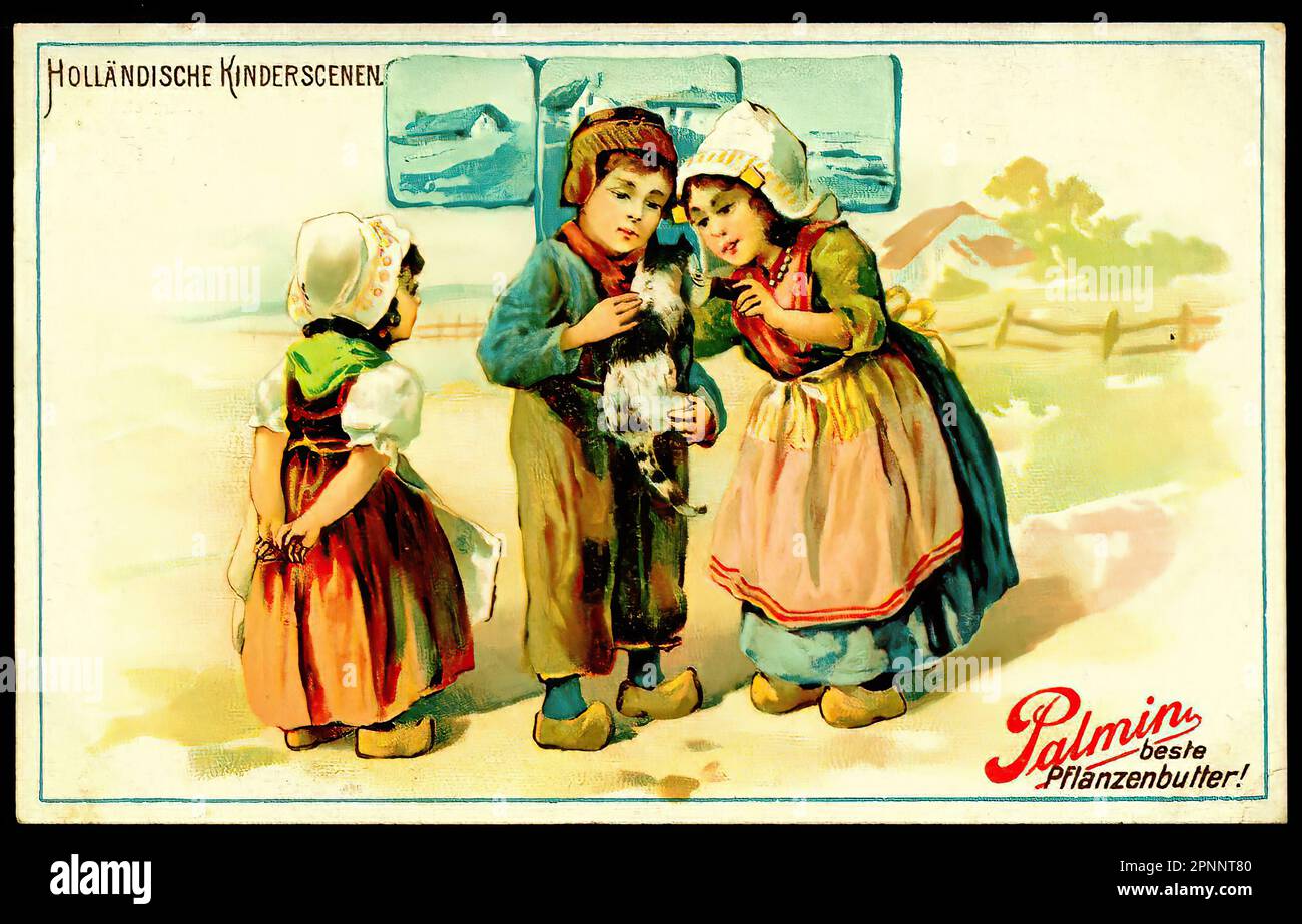 Dutch Children - Vintage German Tradecard Stock Photo - Alamy
