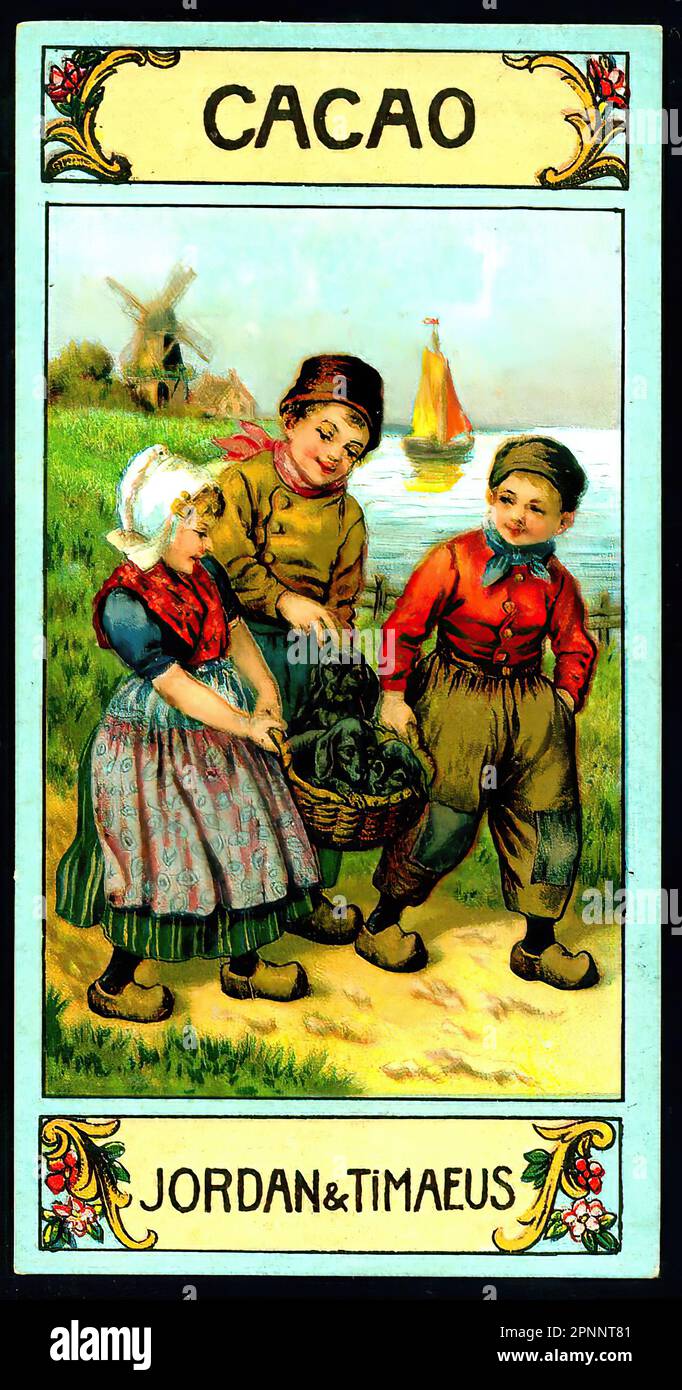 Dutch Children - Vintage German Tradecard Stock Photo - Alamy