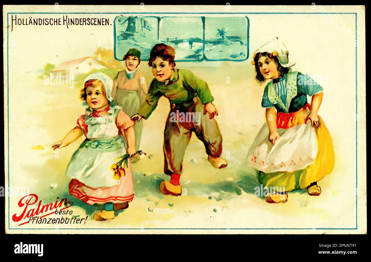 Dutch Children - Vintage German Tradecard Stock Photo - Alamy