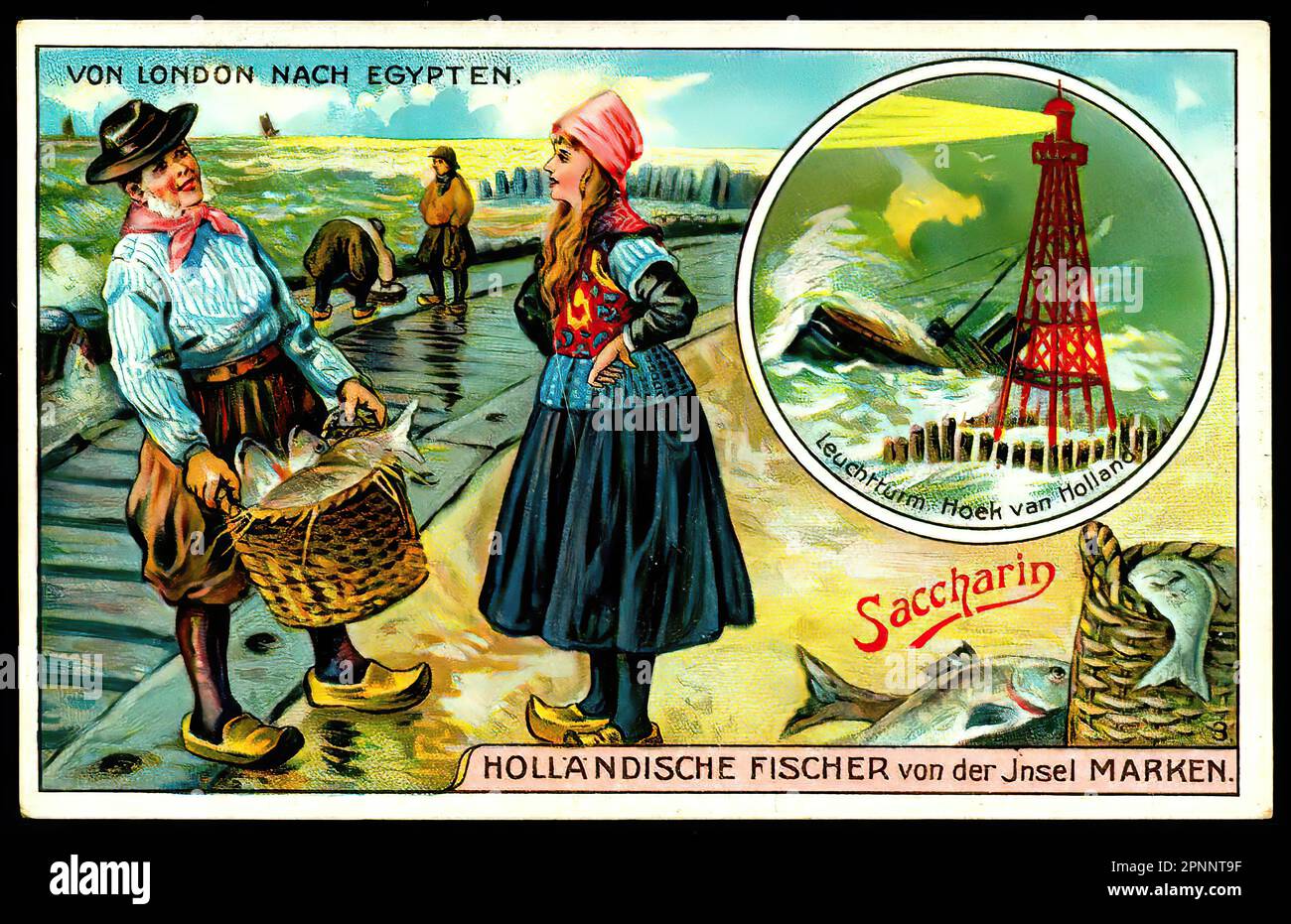 Dutch Fishermen, 1900 - Vintage German Tradecard Stock Photo - Alamy