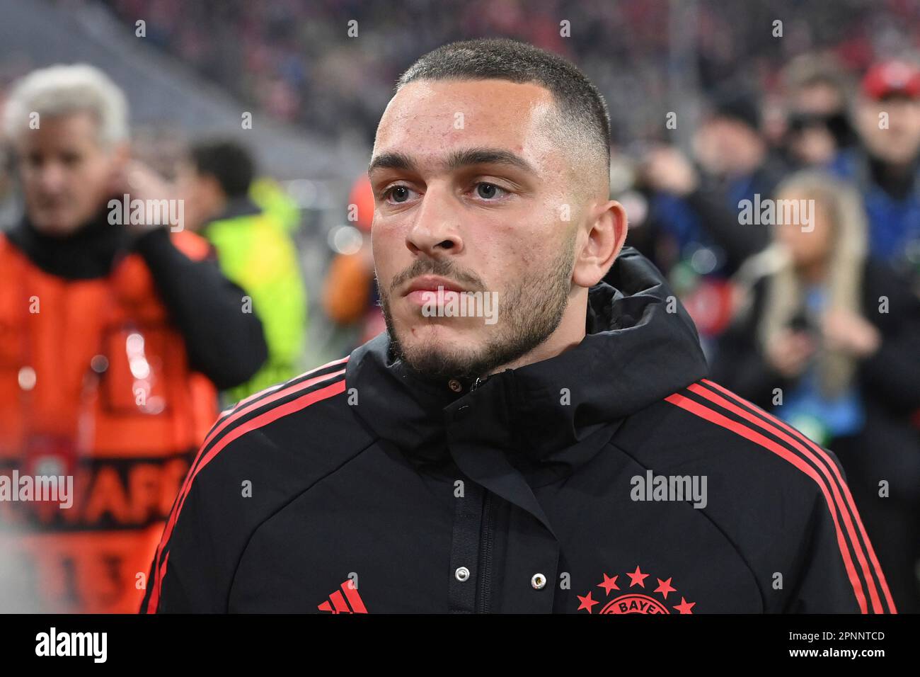 Munich, Deutschland. 19th Apr, 2023. Arijon IBRAHIMOVIC (FC Bayern ...