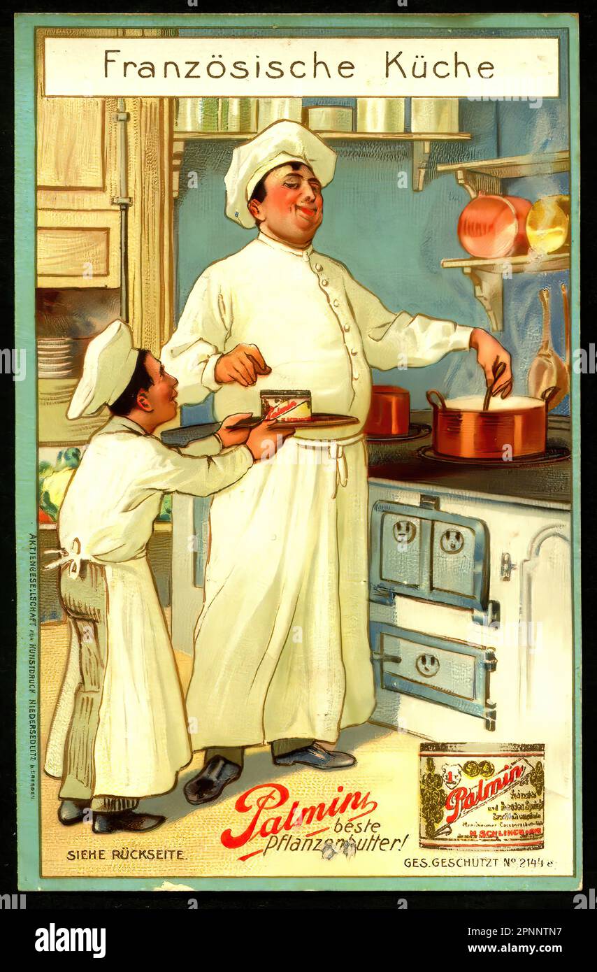 French Cook - Vintage German Tradecard Stock Photo - Alamy