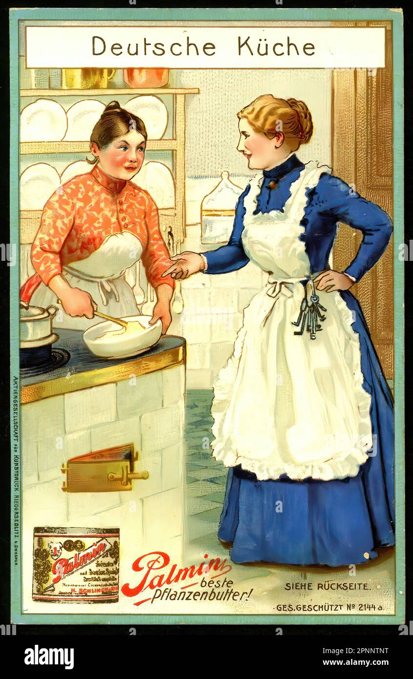 German Cook - Vintage German Tradecard Stock Photo - Alamy