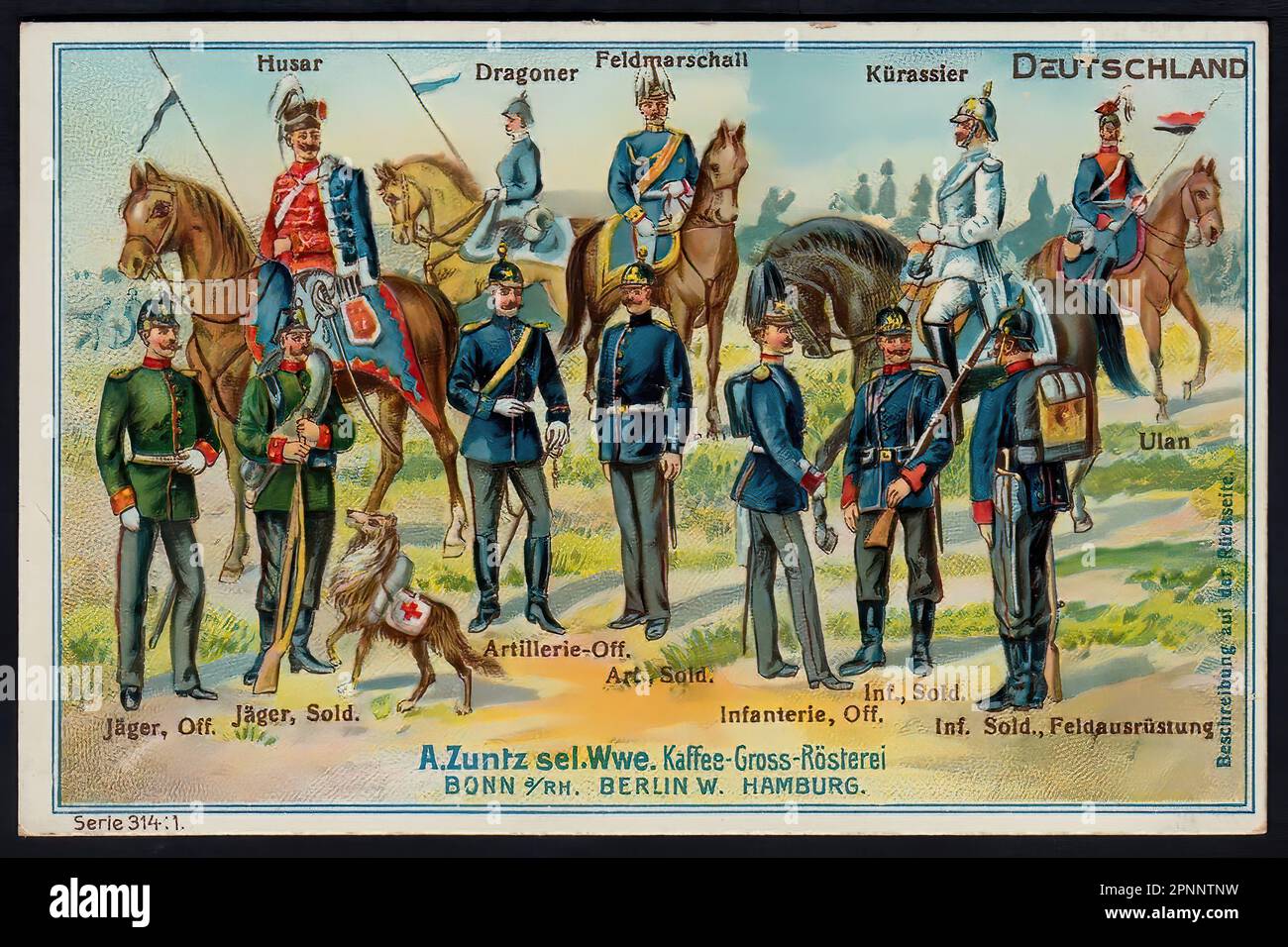 German Uniforms - Vintage German Trade Card Stock Photo - Alamy