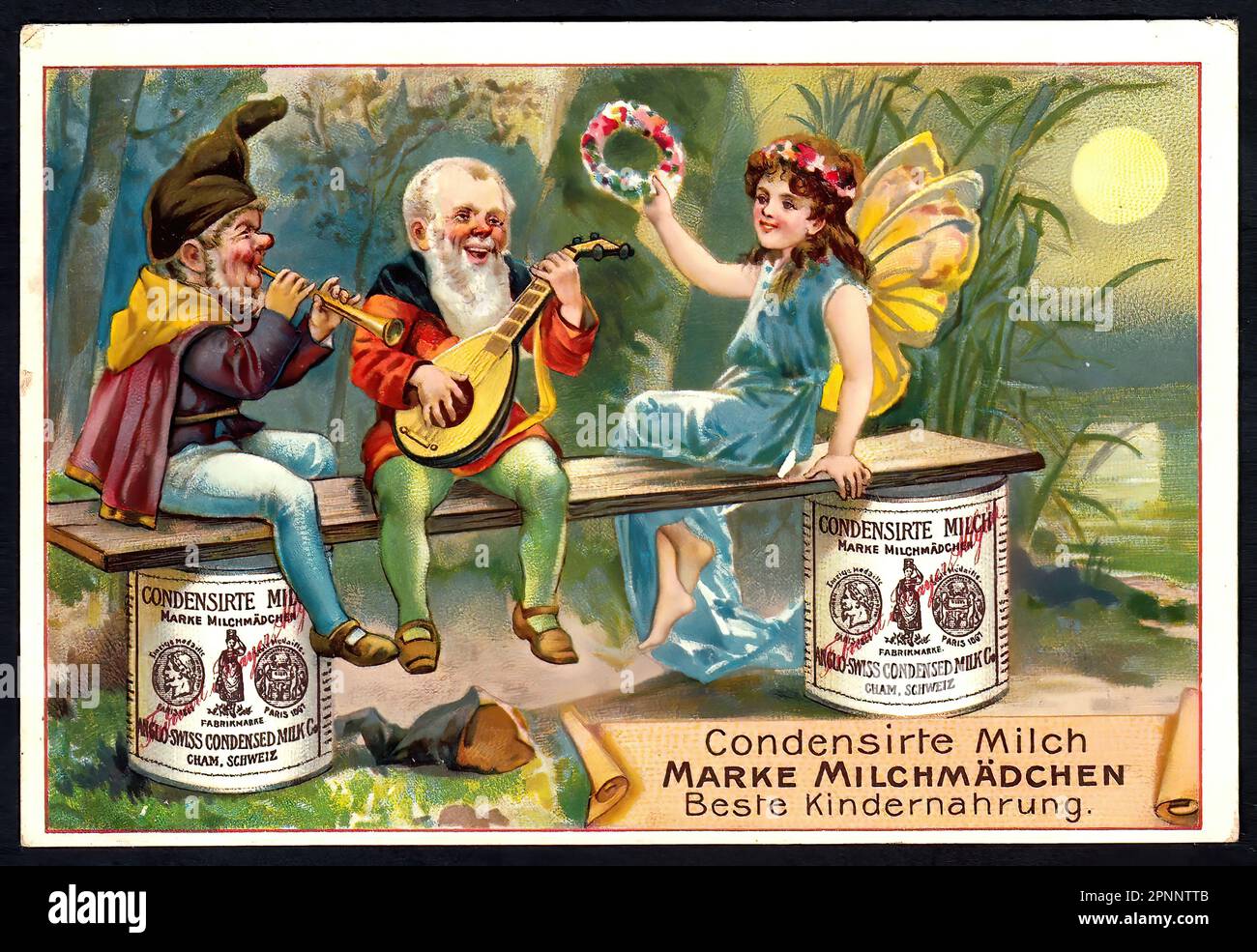 Gnomes and Elves - Vintage German Tradecard Stock Photo - Alamy