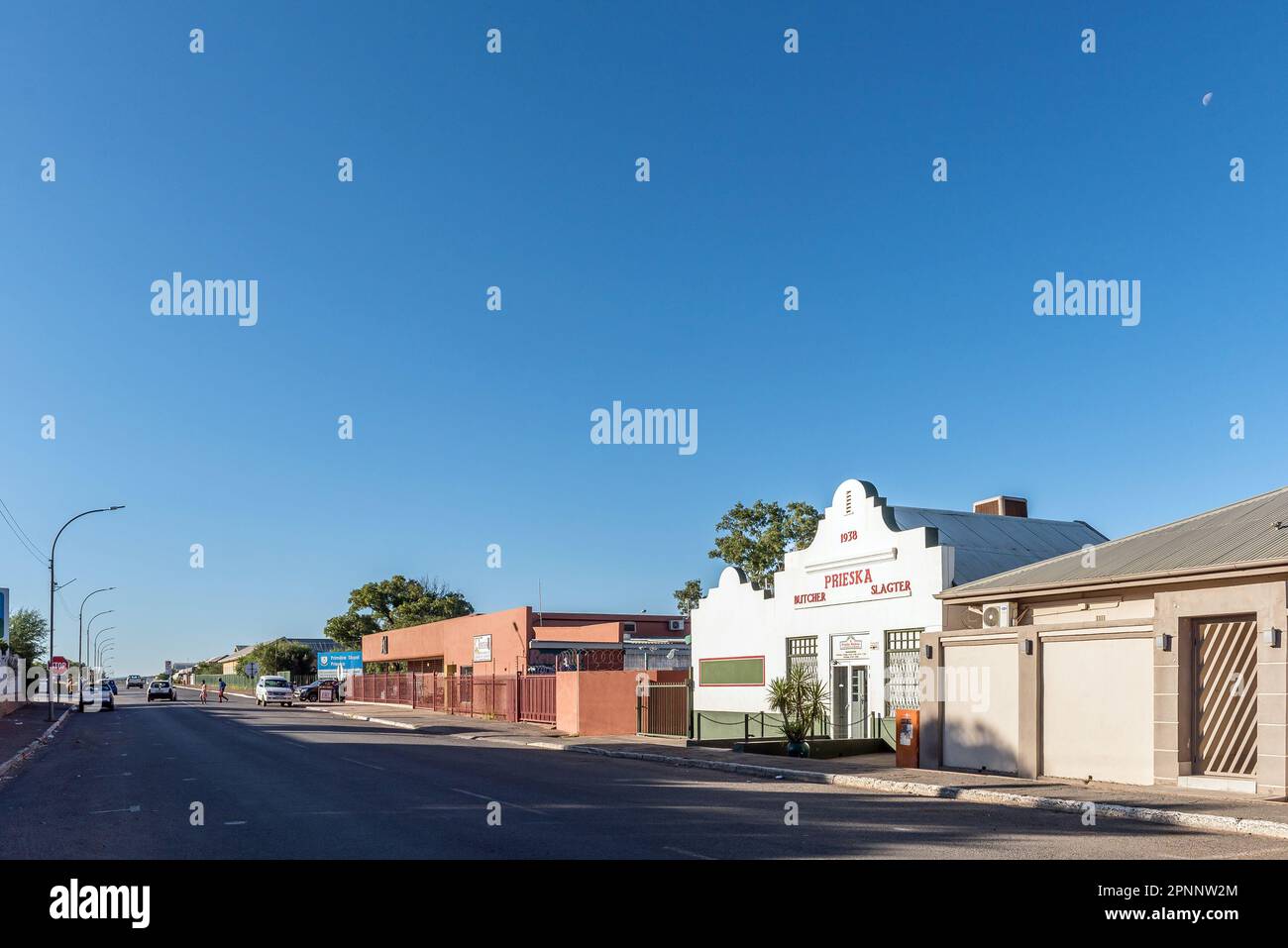 Prieska, South Africa - Feb 28 2023: A street scene, with businesses ...