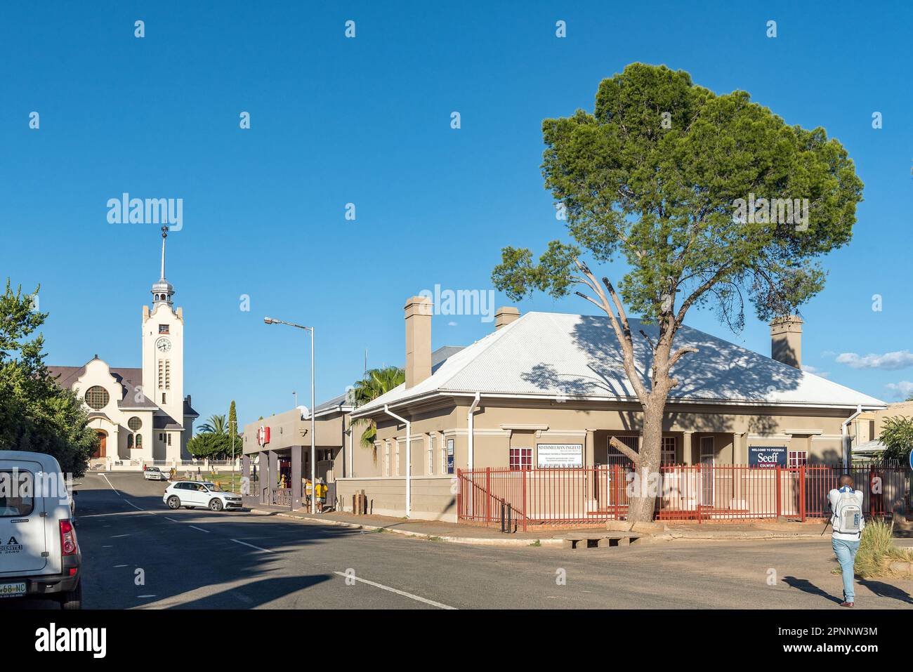 Prieska, South Africa - Feb 28 2023: A street scene, with businesses ...