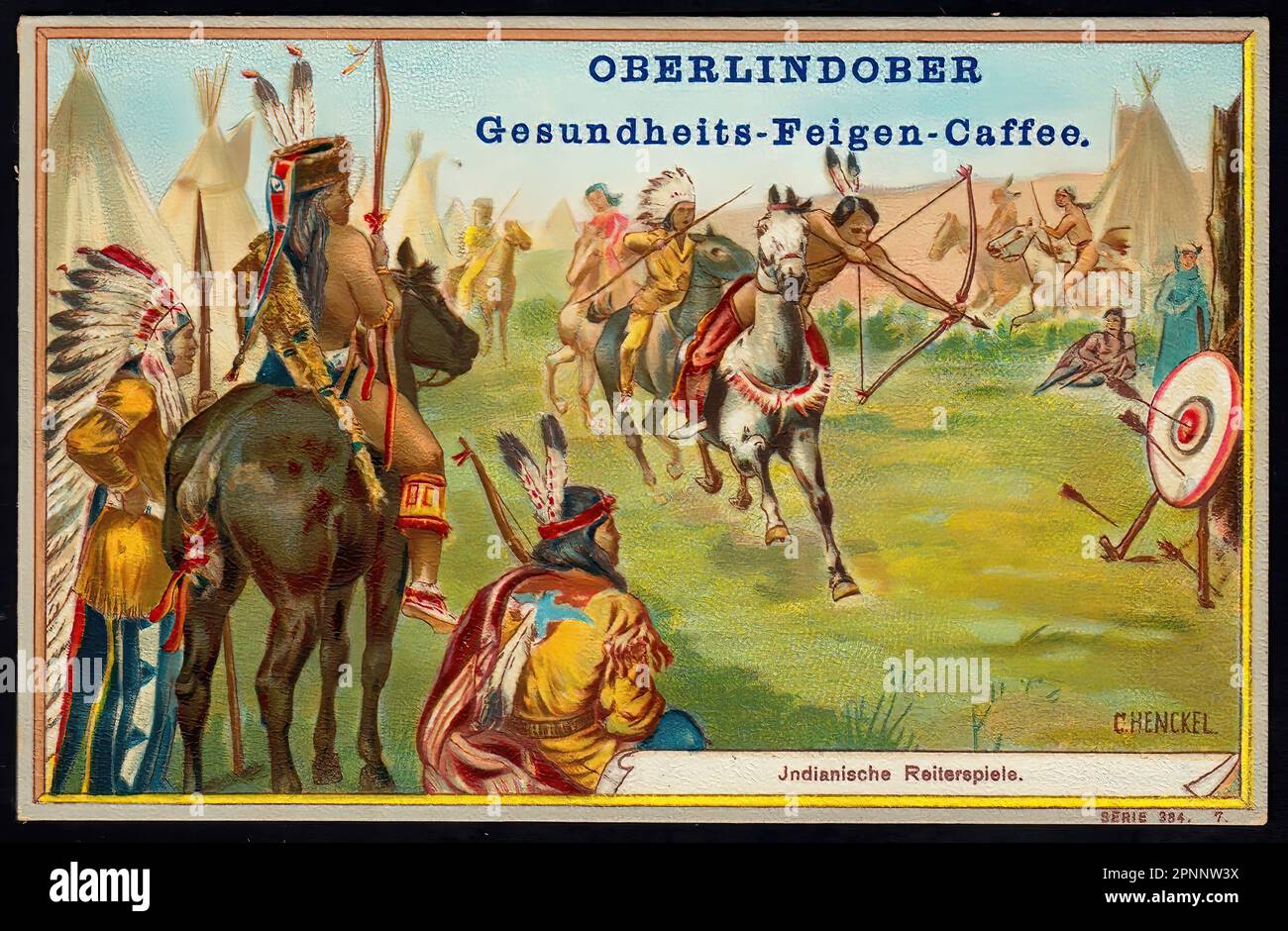 Indians - Vintage German Tradecard Stock Photo - Alamy