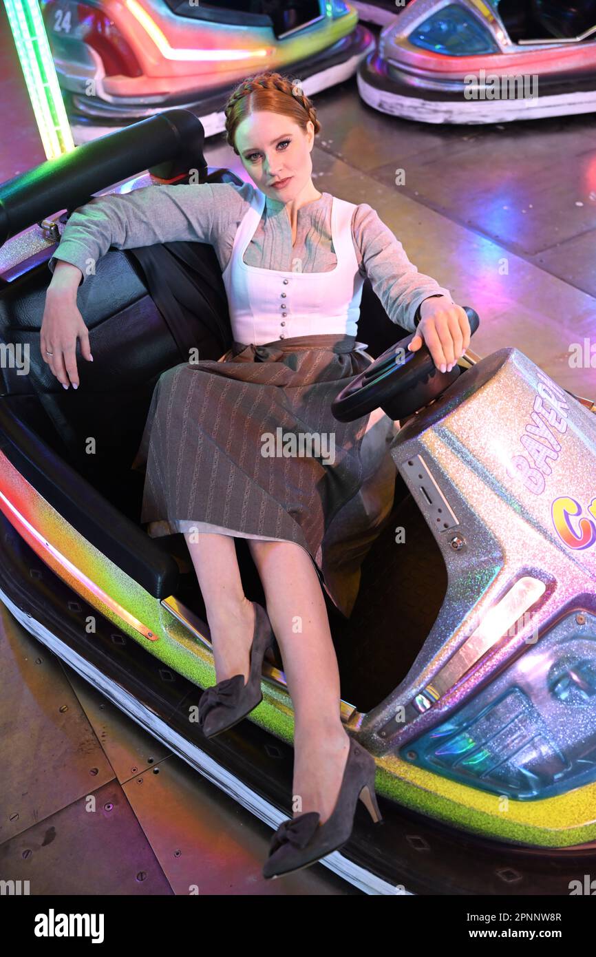 Munich, Germany. 19th Apr, 2023. Model Barbara Meier poses in a bumper ...