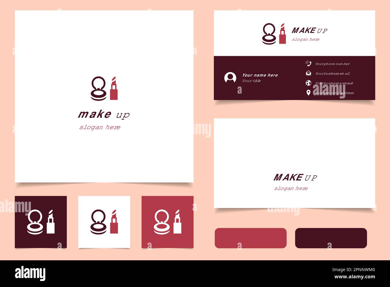 Make up logo design with editable slogan. Branding book and business ...