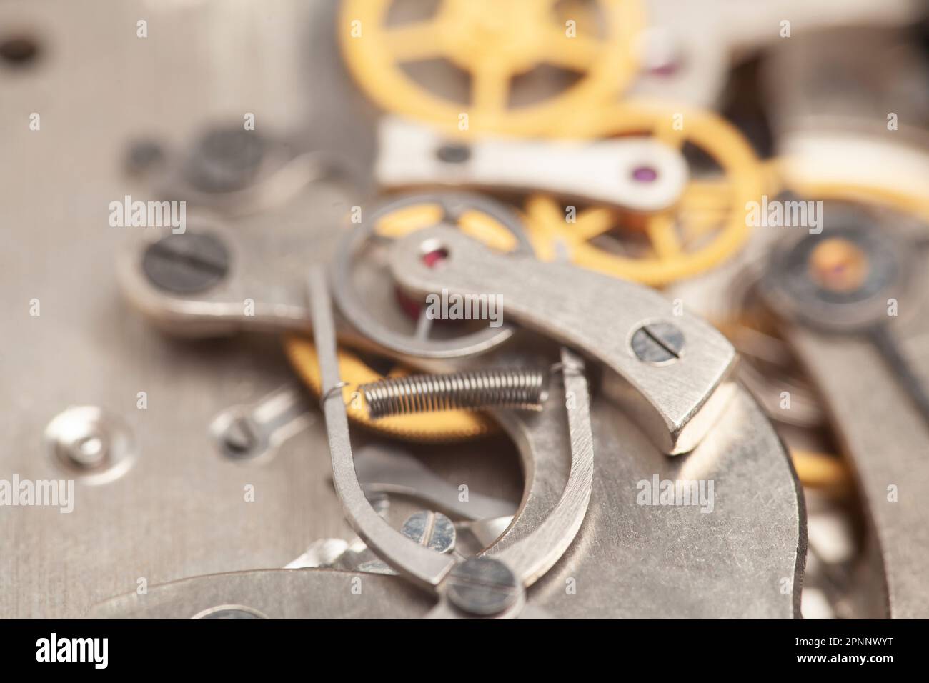Mechanism, clockwork of a watch close-up. Vintage luxury background ...