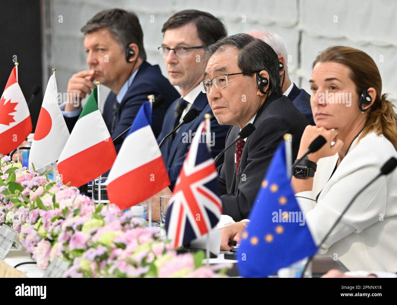Members of B7 Tokyo Summit 2023 attend a joint press conference at ...