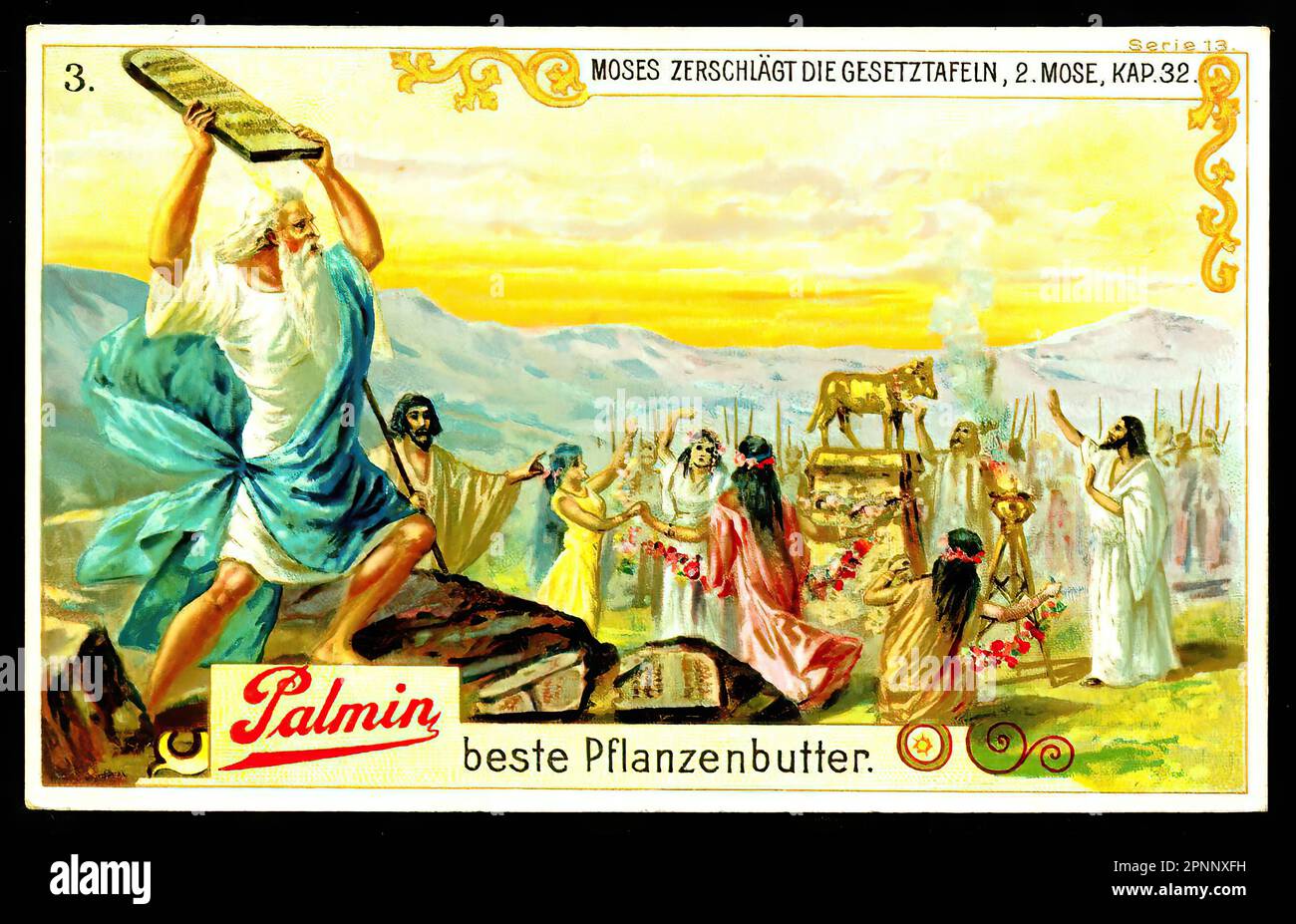 Old Testament Scenes - Vintage German Trade Card Stock Photo - Alamy