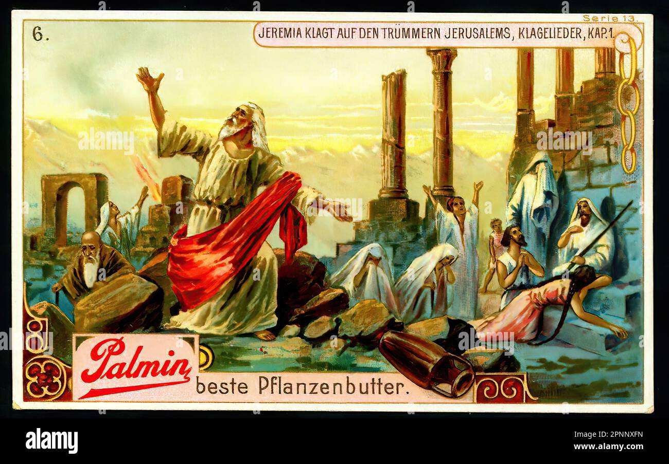 Old Testament Scenes - Vintage German Trade Card Stock Photo - Alamy