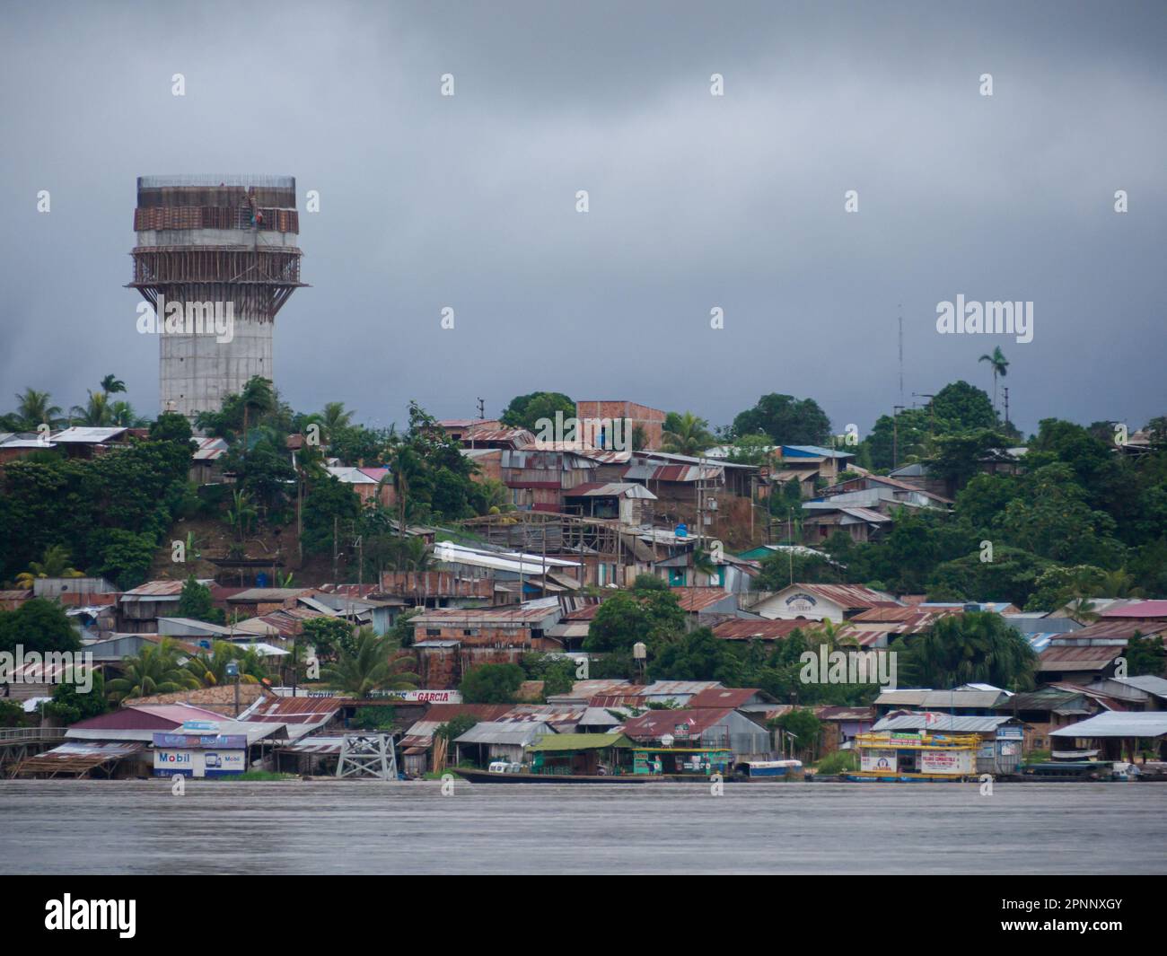 Nauta, Loreto, Peru - April, 2022: Nauta seen from a boat on the ...