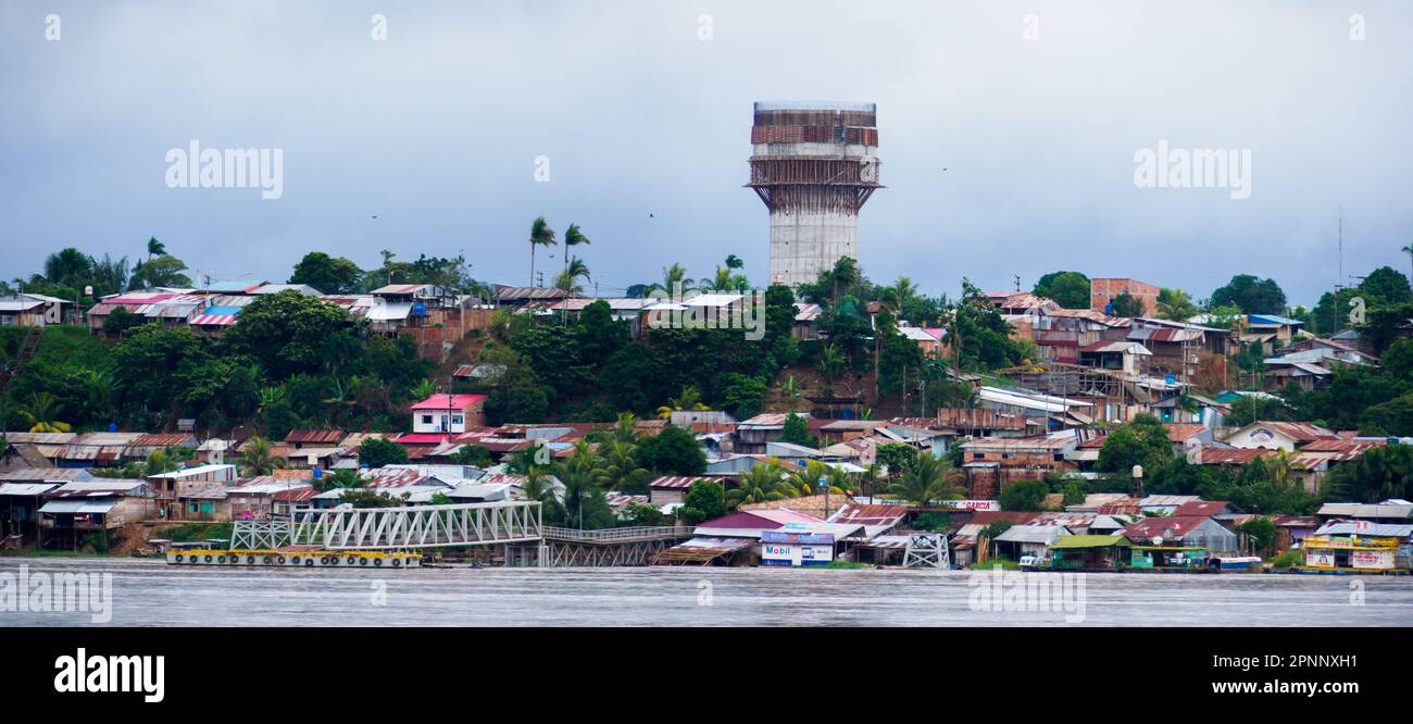 Nauta, Loreto, Peru - April, 2022: Nauta seen from a boat on the ...
